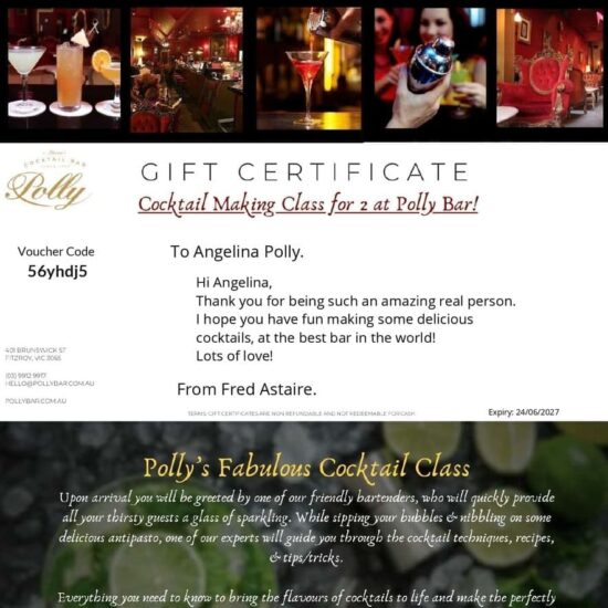 Cocktail Class Voucher - Polly Bar